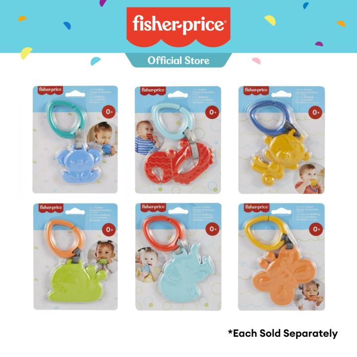 Fisher-Price Newborn Teether Assortment, Animal-Themed Teether (Koala ...