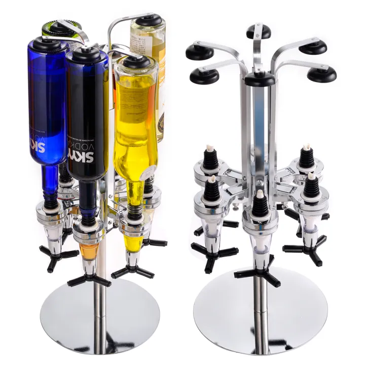 [txma] 6 Bottle Rotating Liquor Dispenser Bar Butler Holder, Rotatable ...