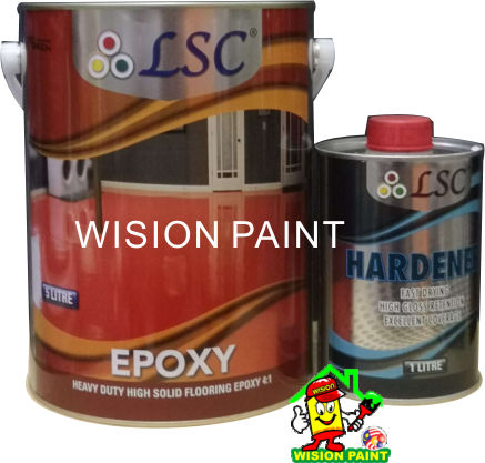 GREY PRIMER 604 ( 5L ) LSC EPOXY PAINT FLOORING EPOXY 4L + 1L HARDENER ...