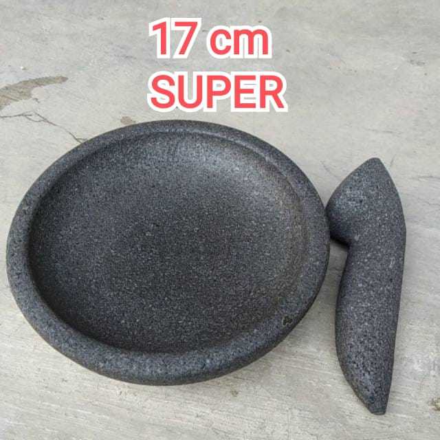 cobek// coet// ulekan// set ulekan dapur 17 cm super . layah batu ...
