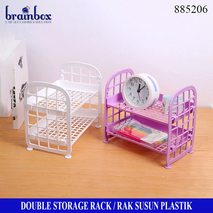 Double Storage Rack Rak Susun Plastik Rak Dapur Rak Toilet Rak ...