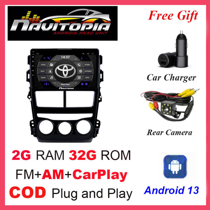NAVITOPIA Android 13 Car Radio Stereo Receivers for Toyota Vios Yaris ...