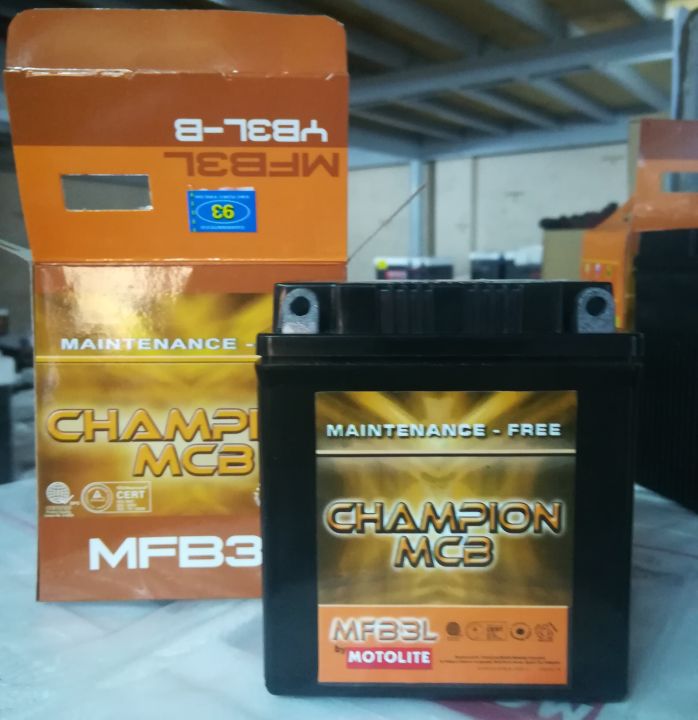 CHAMPION MOTORCYCLE Battery (VRLA Maintenance Free) MFB3L | Lazada PH