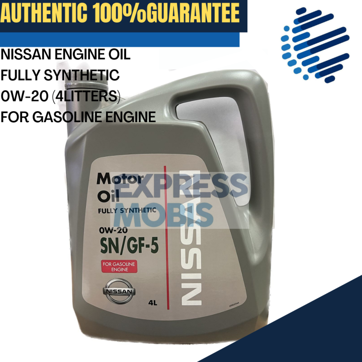 100% ORIGINAL NISSAN ENGINE OIL FULLY SYNTHETIC 0W-20 SN/GF-5 ( 4LITERS ...