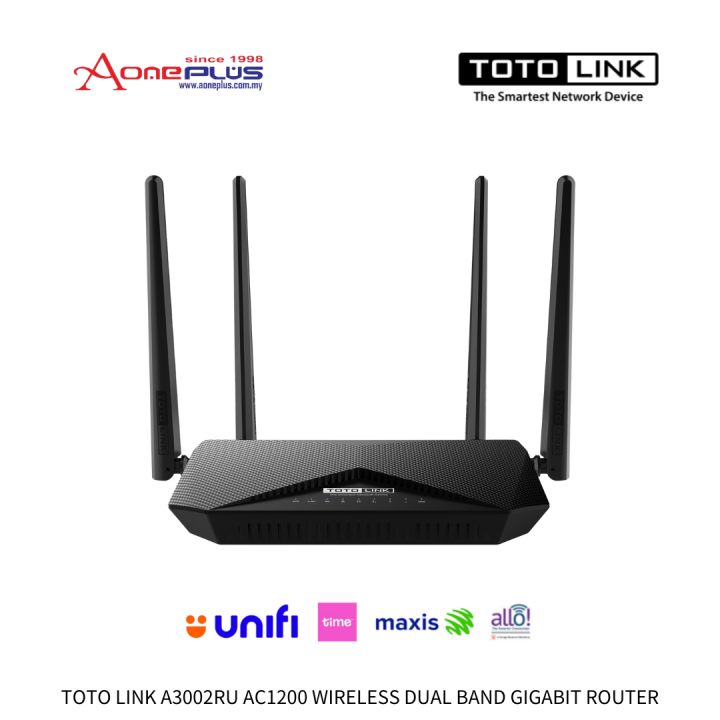 (AONE PLUS SS2) TOTOLINK A3002RU_V2 AC1200 WIRELESS DUAL BAND GIGABIT ...
