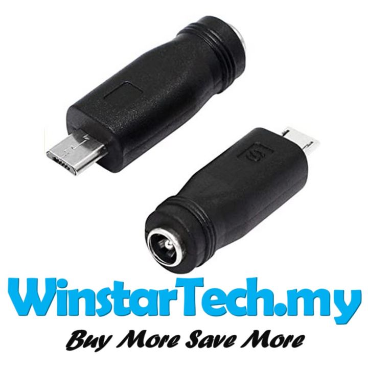 USB Micro to DC Adapter USB Micro Male to DC 5.5x2.1mm DC Female ...