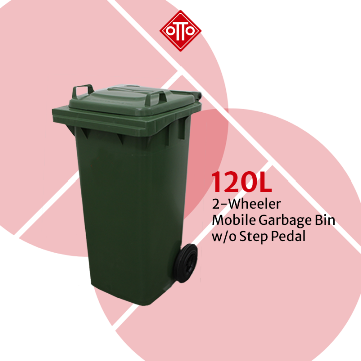 120L OTTO MGB 2-wheeler Garbage Waste Bin/Indoor/Outdoor Bin/Kitchen ...