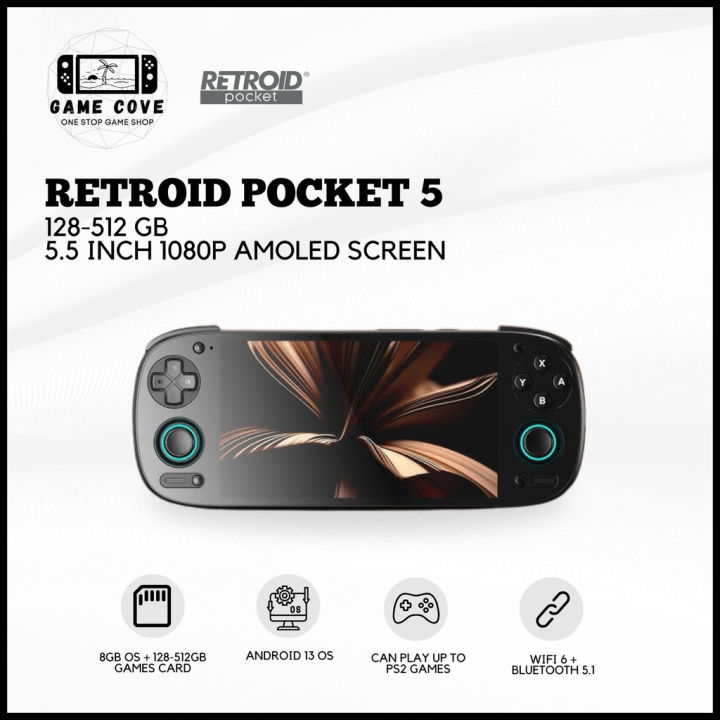 Retroid Pocket 5 Android Handheld Retro Gaming Console with Games Setup ...