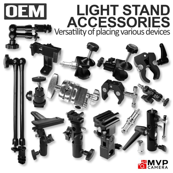 Studio Light Stand Accessories Head Clamp Clip Umbrella Mobile Holder ...