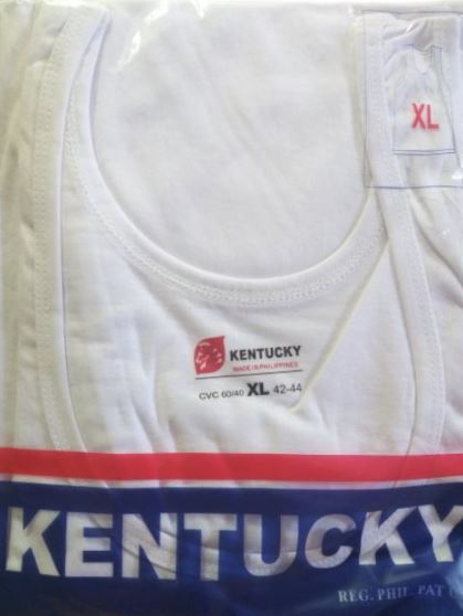 6 pieces Kentucky White Sando for Men XS to XXL | Lazada PH