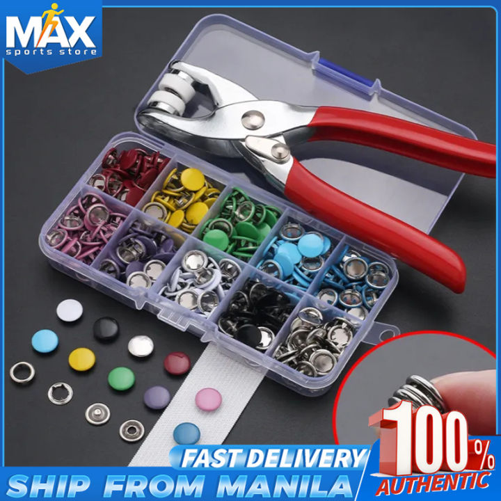 100 PCs + PANGS Stainless Steel Snap Button Installation Tool Set Snap ...