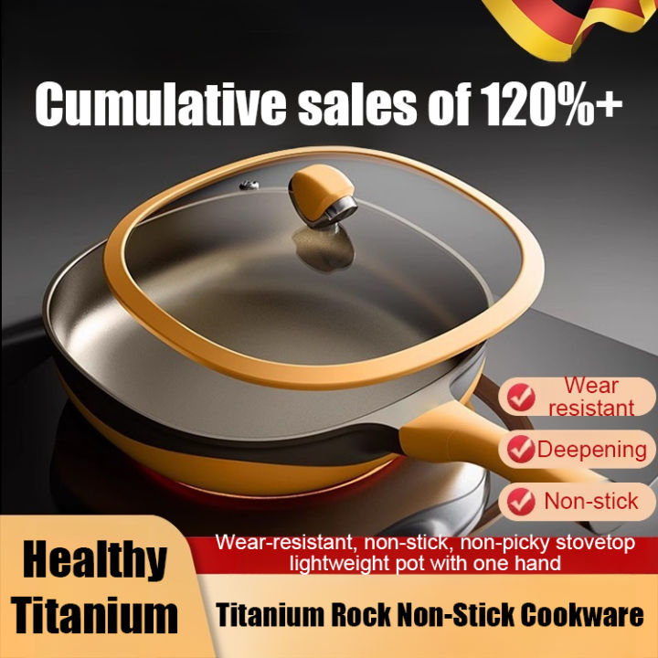 Frying Pan Lightweight Titanium Pan High Demand Less Fumes Micro ...