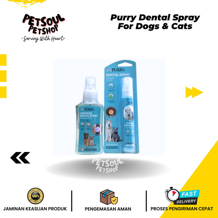 Purry Dental Spray For Dogs & Cats Penghilang Plak dan Bau Mulut Kucin ...