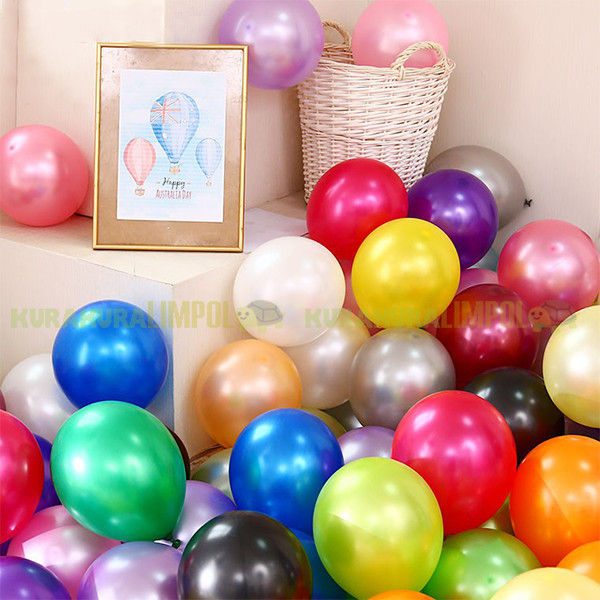 Balon Latex Metalik 12 Inci Metalic Balloon 12 Inch Eceran Balon Pesta ...