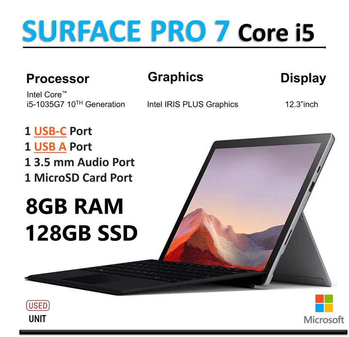Surface Pro 7 In Core i7 / i5 10th Gen 12.3 ”Display, Type C Port, Windows 11 | Lazada.co.th