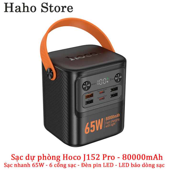 Sạc dự phòng Hoco J152 Pro Dung lượng 80000mAh với 6 cổng sạc, sạc ...