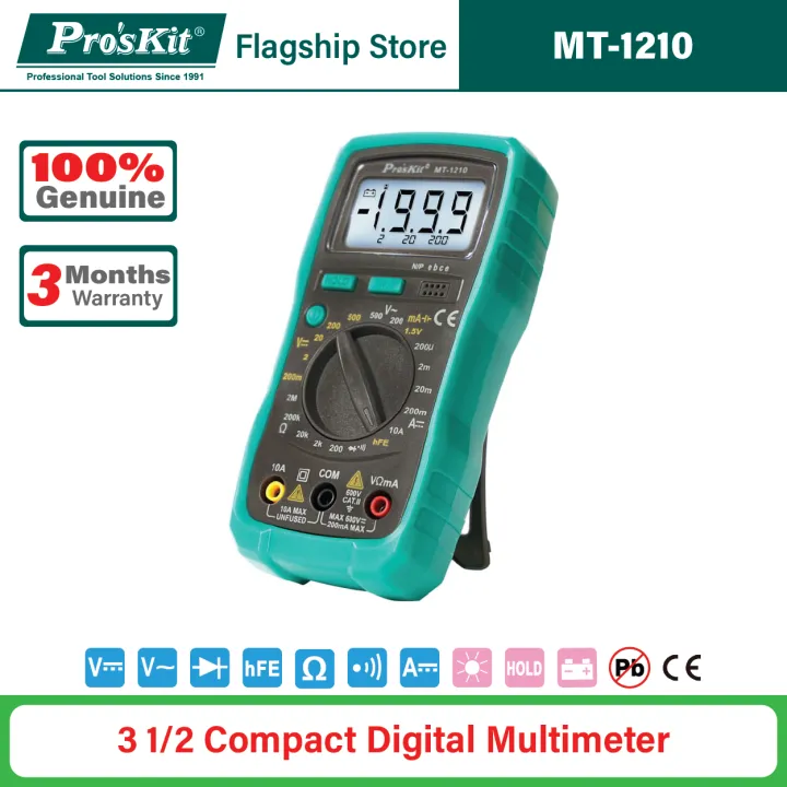 Pro'sKit MT-1210 3½ Compact Digital Multimeter | Lazada