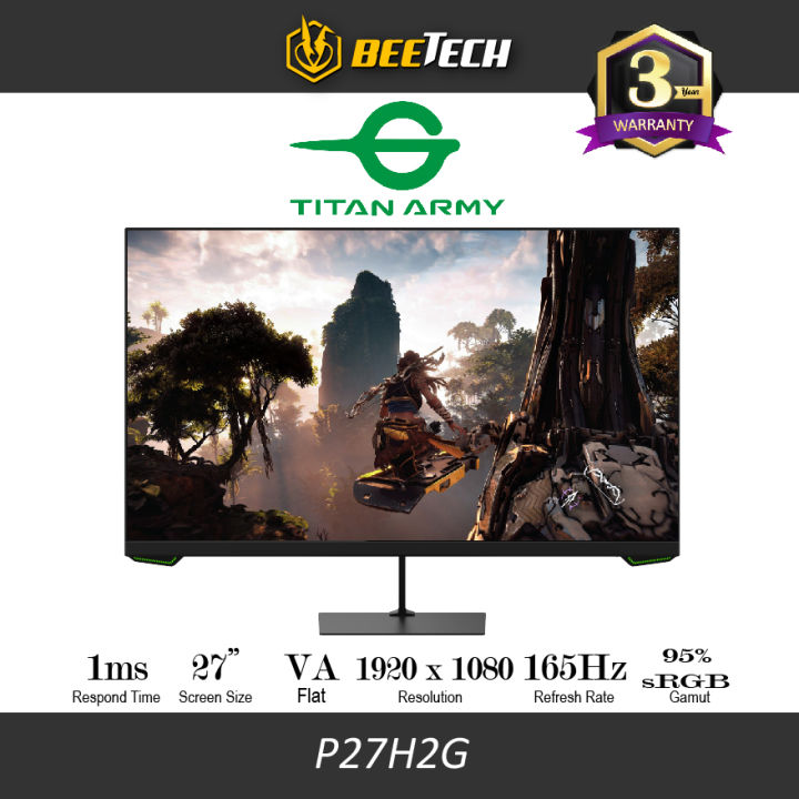 TITAN ARMY 27” Monitor 165Hz 1ms Flat Gaming Monitor (P27H2G) | Lazada