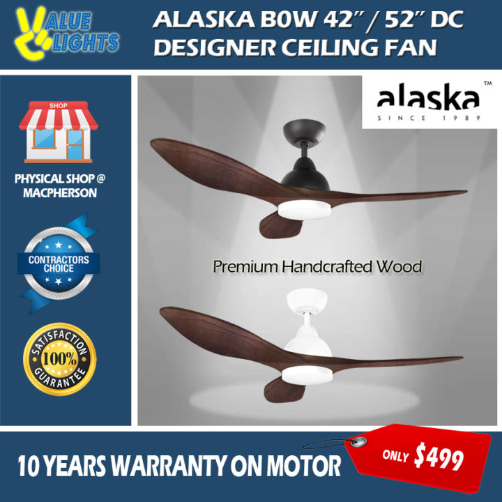 Alaska BOW 42" / 52" DC Designer Ceiling Fan with Optional Light Kit ...
