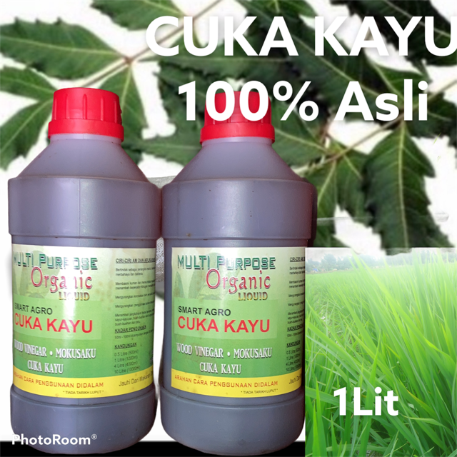 1lit. / Cuka Kayu Organik 100% Asli / Racun Organik Serangga & Kulat ...