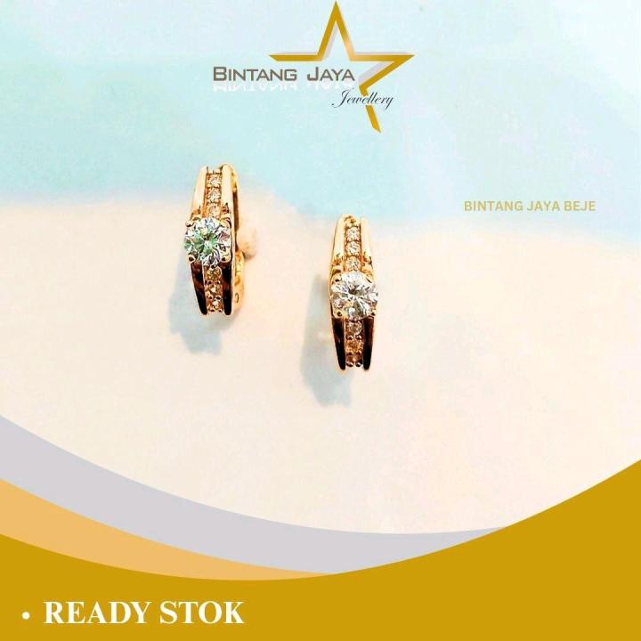 Anting Emas Asli Jepit M Putih – Kadar (16K) 700 (16K) - Berat 2,21g ...