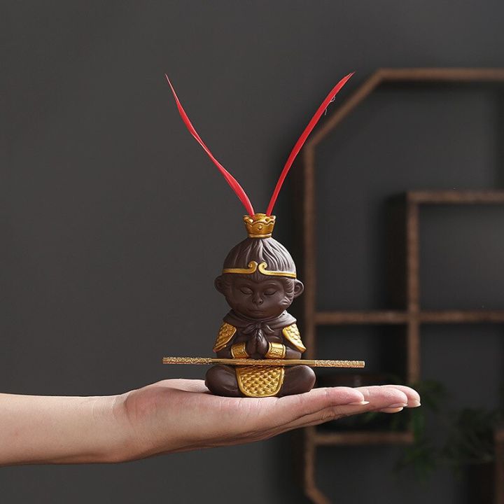 Ceramic Mythical Figure Monkey King Small Statue Porcelain Art ...