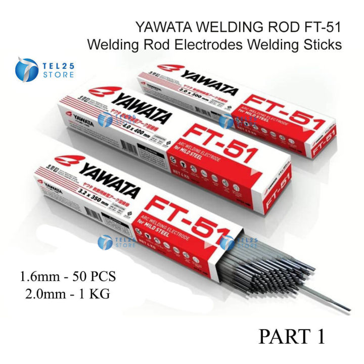 [ 1 BOX ] PArt 1 YAWATA 1.6MM / 2.0MM WELDING ROD FT-51 Besi Iron ...