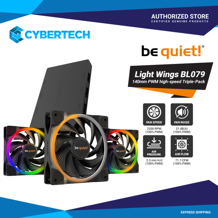Be Quiet! Light Wings 140mm BL079 PWM high-Speed, Premium ARGB Cooling ...