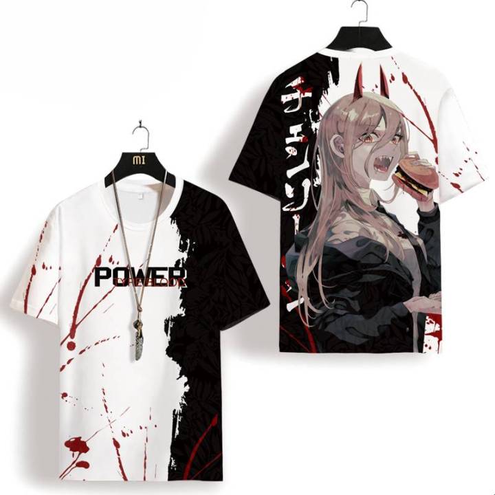 Chainsaw Man Anime Tshirt Short Sleeve Top Cosplay Denji Power Unisex ...