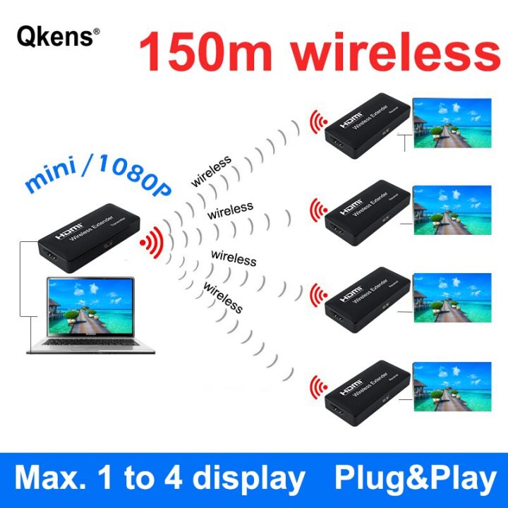 150M Mini Wireless HDMI Video Transmitter Receiver 1 To 2 3 4 Splitter ...