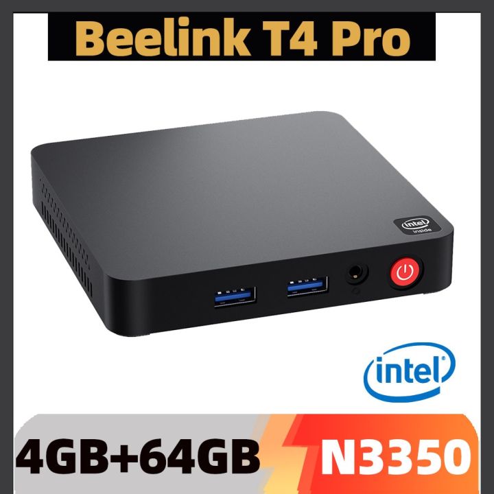 Beelink T4 Pro Mini PC Intel Celeron N3350 2.4GHz Win10 Pro Key Desktop 4GB 64GB 2.4/5.8GHz WiFi ...