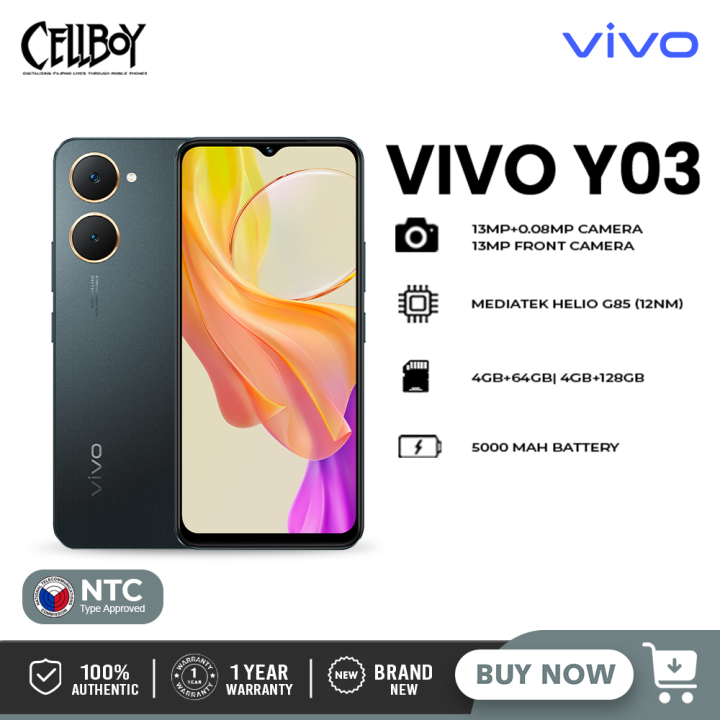 Vivo Y03 4Gb+64Gb | 4Gb+128Gb | Mediatek Helio G85 (12nm) | Octa-core ...