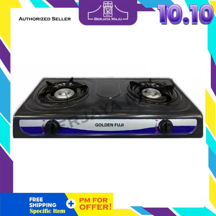 Golden Fuji 2 Burner Gas Cooker Stove GF-1010 (Black) | Lazada