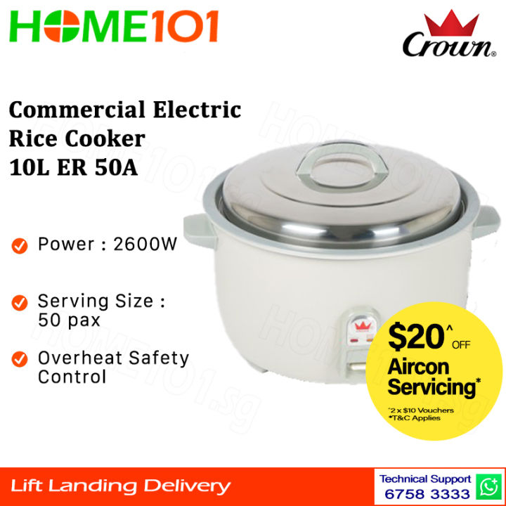 CROWN Commercial Rice Cooker 10.0L ER 50A | Lazada Singapore