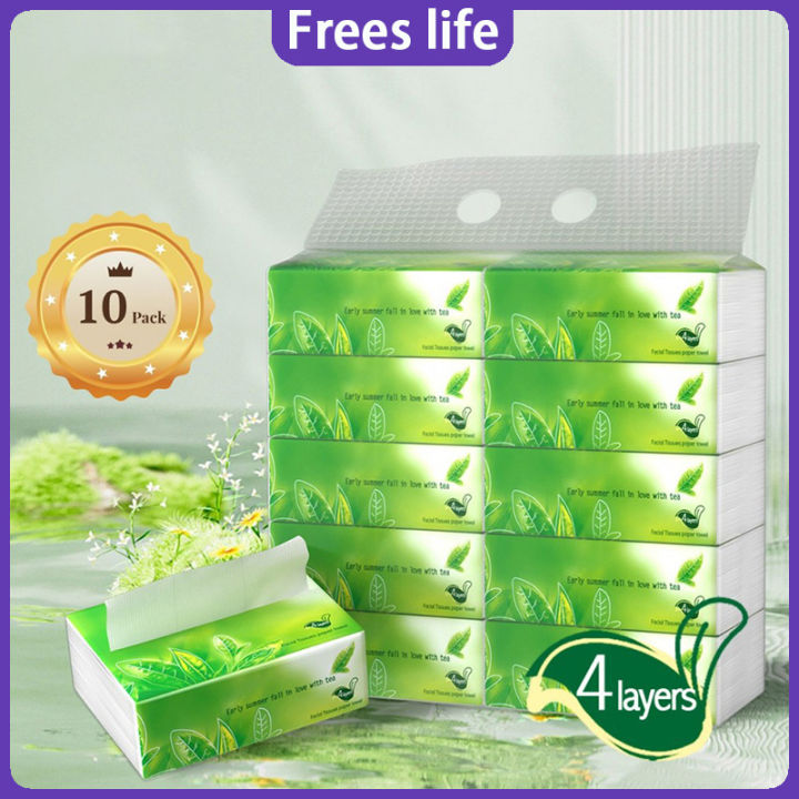 10 Packing 700sheets Organic green tea Facial Tissue Paper 4 ply Tissue ...