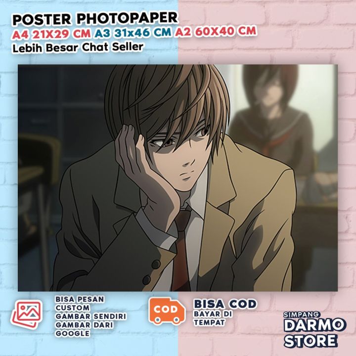 Poster Death Note Hisan Dinding Anime Wibu Light Yagami L Kira Near ...