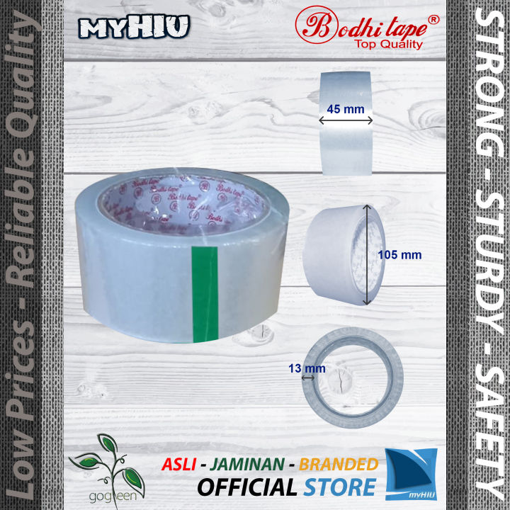 Lakban Selotip Isolasi 45 mm / 2 inch x 80 yard BENING Transparan - Clear Masking Tape BODHI ...