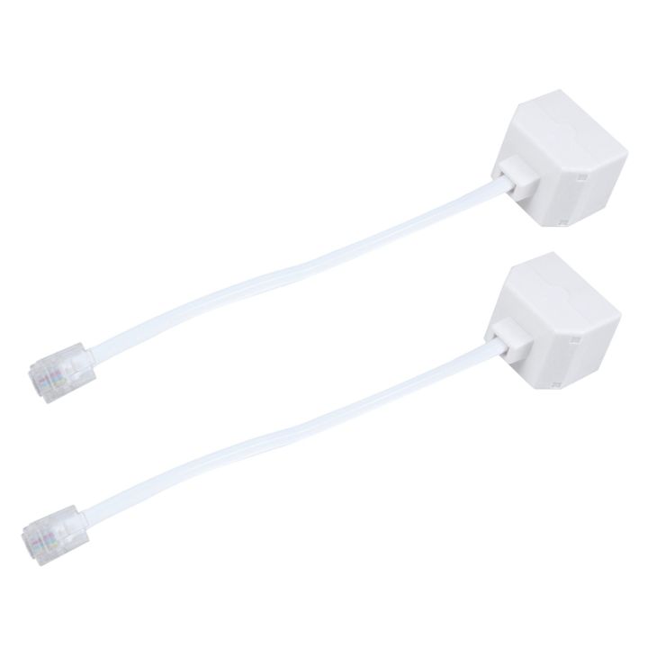 2X 6P2C RJ11 Male to Female Two Way Telephone Splitter Converter Cable ...