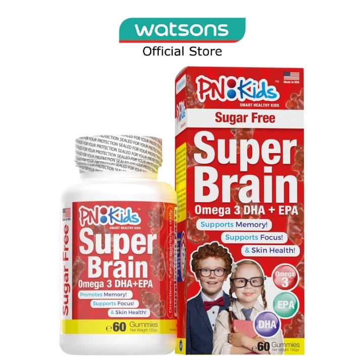 PRINCIPLE NUTRITION Super Brain Omega 3 DHA + EPA Sugar Free Gummies ...