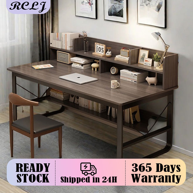 Desk Study Table Computer Desk Bookshelf Integrated Simple Home Bedroom ...