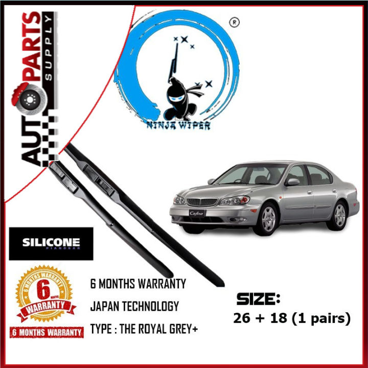 🇯🇵 Ninja Wiper The Royal GREY+🇯🇵 NISSAN CEFIRO A33(26"+18"1PAIR)Wiper 3 ...