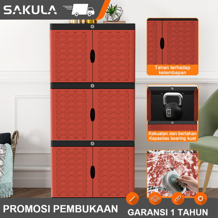 Sakula Lemari Plastik 3/4/5 Susun Dengan Kunci | Lazada Indonesia
