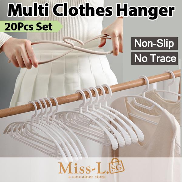RATTAN Non-Slip Multi Clothes Hanger 20Pcs Set | Lazada Singapore