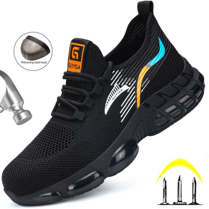 Lightweight Work Sneakers Boots Men Women Safety Shoes With Steel Toe ...