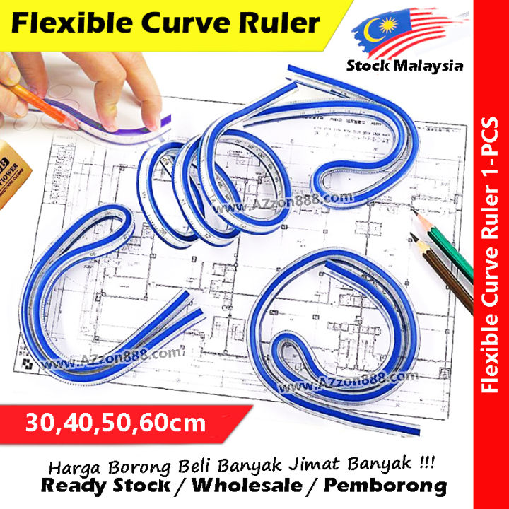 Flexible Curve Ruler Flexi Elastic Quilters Pembaris Penggaris Flexible ...