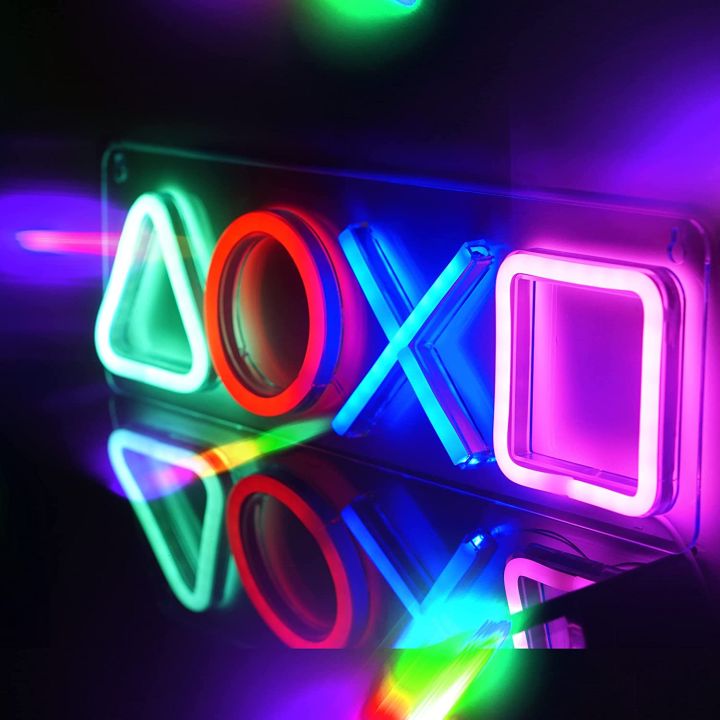 Gaming Neon Sign for PlayStation Icon, USB Powered LED Neon Light Game ...