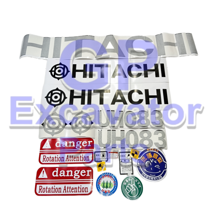 UH083 / UH07-7 HITACHI HYDRAULIC EXCAVATOR STICKER SET | Lazada
