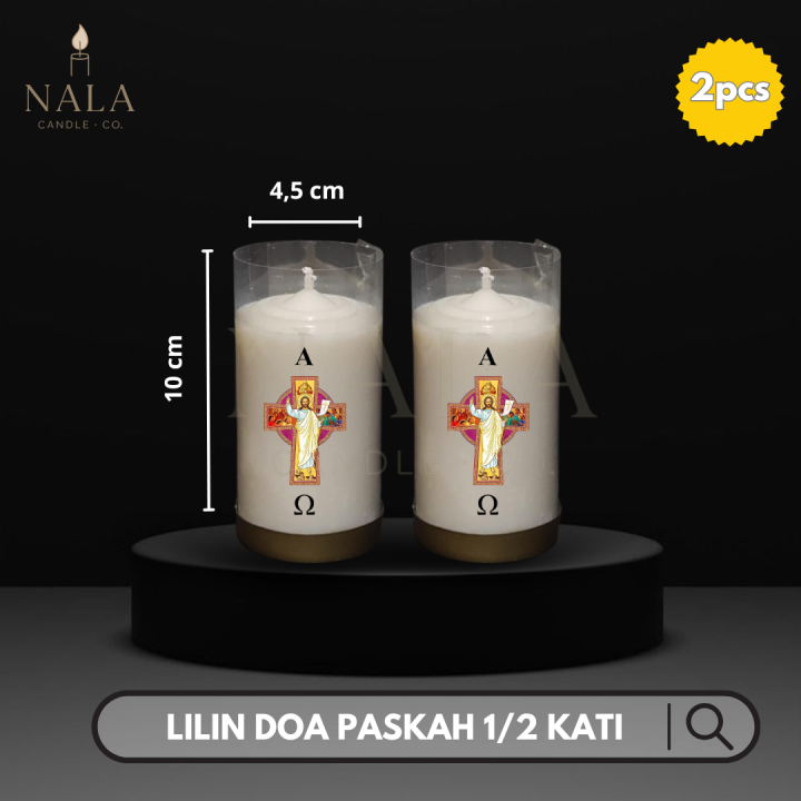 Lilin Doa Misa Ibadah Katolik Pilar Putih 10cm – Lilin Paskah, Lilin ...