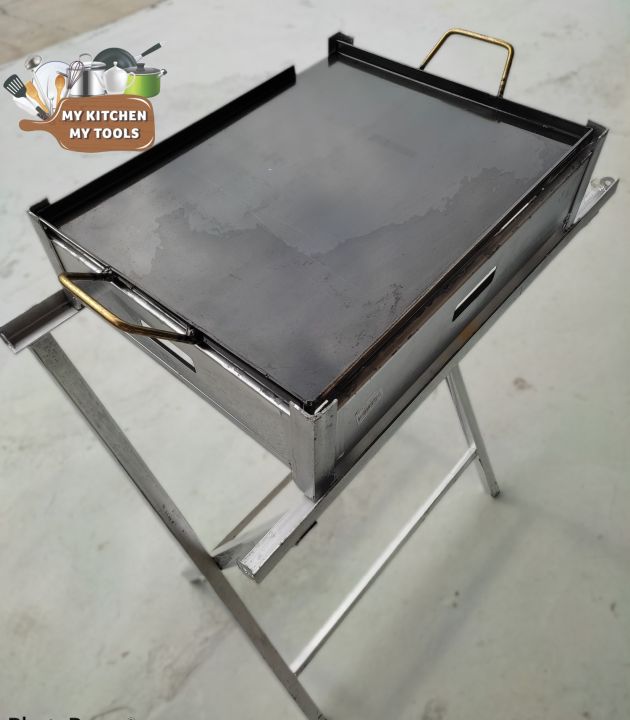 Rectangular Burger Grill Pan whole set ( pan + pan stand + adjustable ...