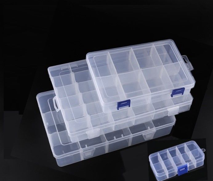 Storage Box Plastic Container with Grids Organizing small parts Jewelry ...